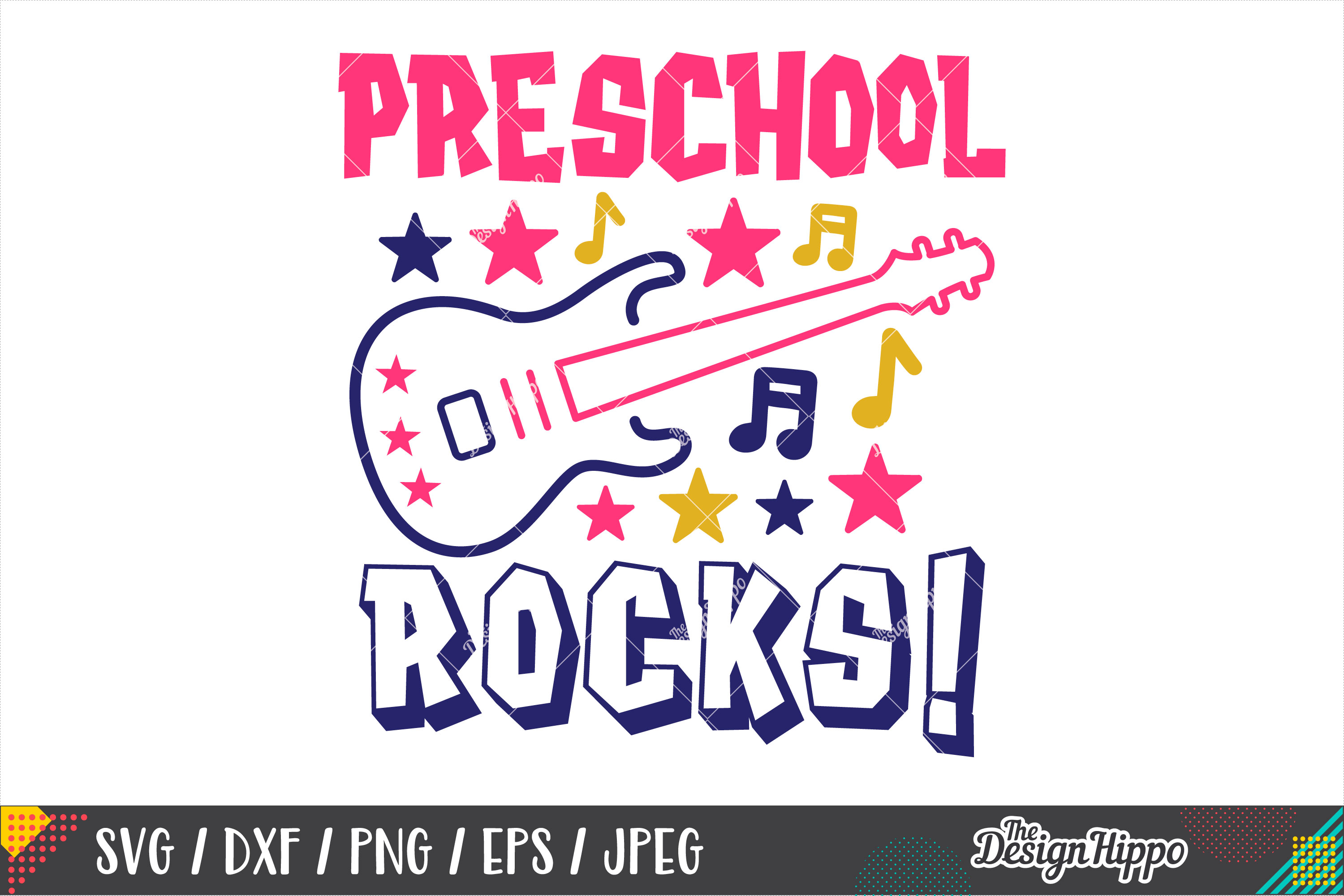 Preschool Rocks SVG, Back To School SVG DXF PNG Cut Files (297037 ...