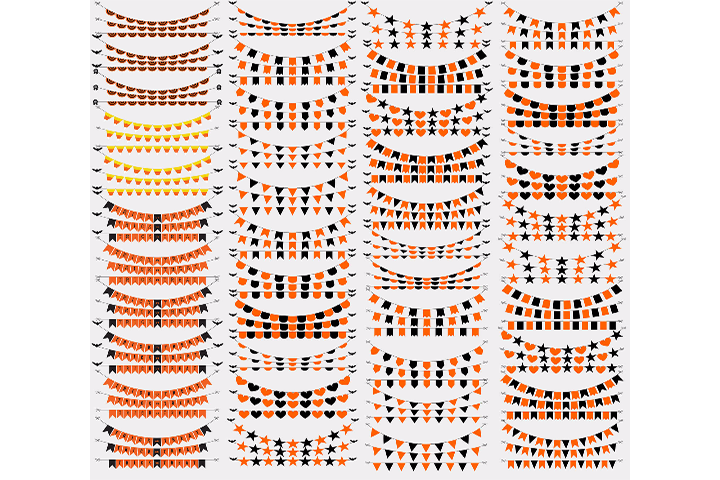 Halloween Classic Bunting Banners Cliparts Pack, Halloween Party ...