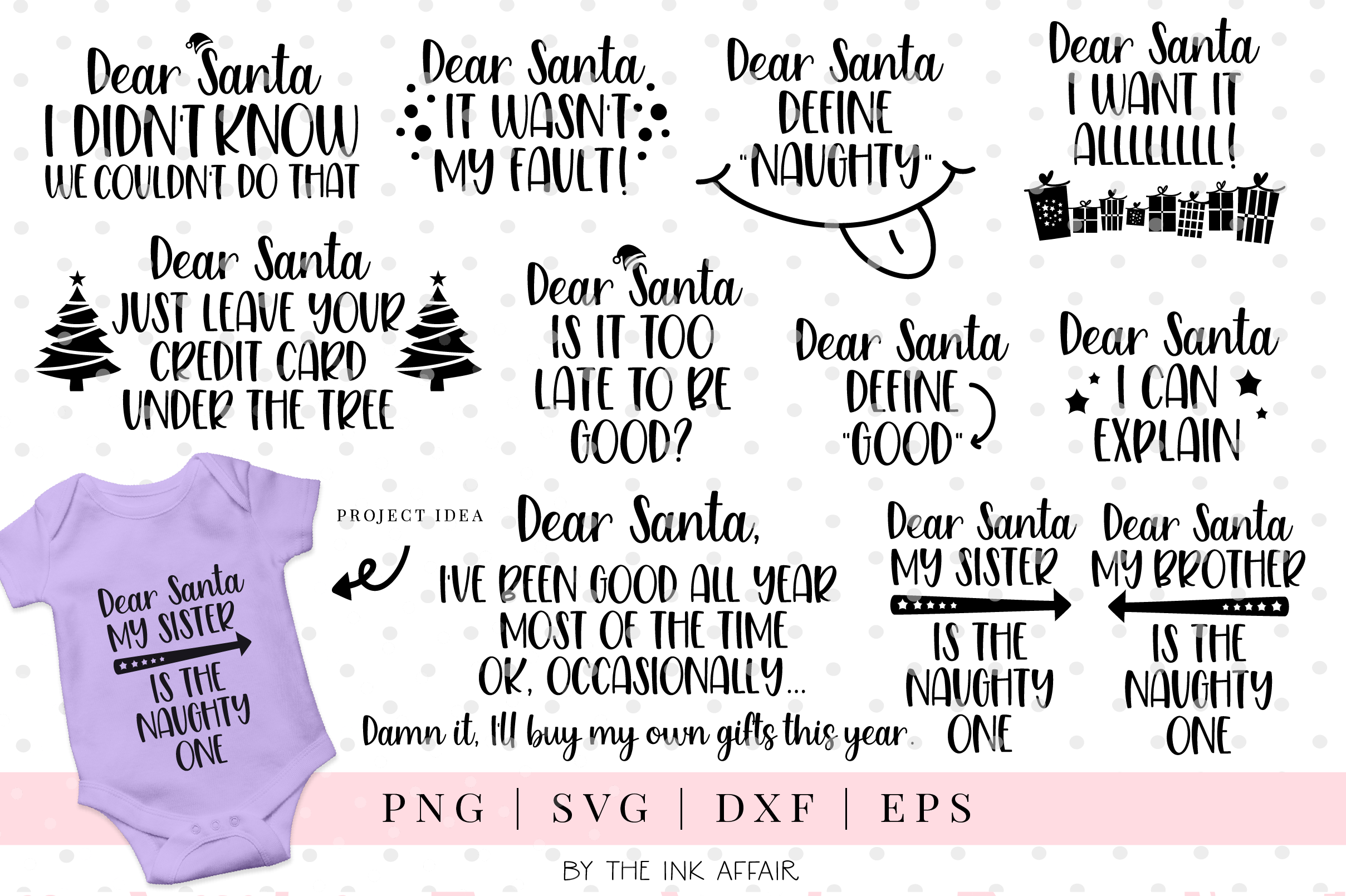 Dear Santa Christmas Quotes SVG Bundle