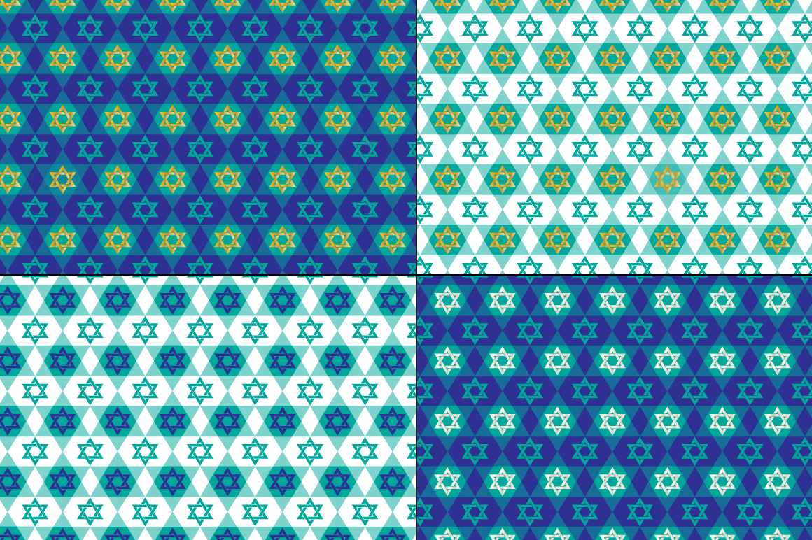 Seamless Jewish Star Patterns (151418) | Patterns | Design Bundles