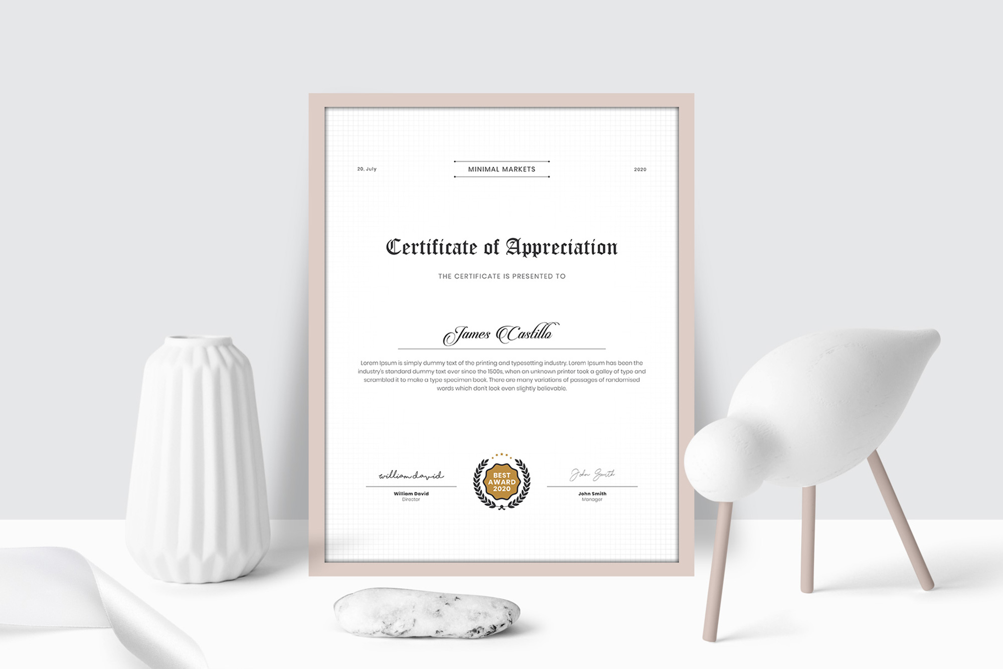Minimal Certificate Template