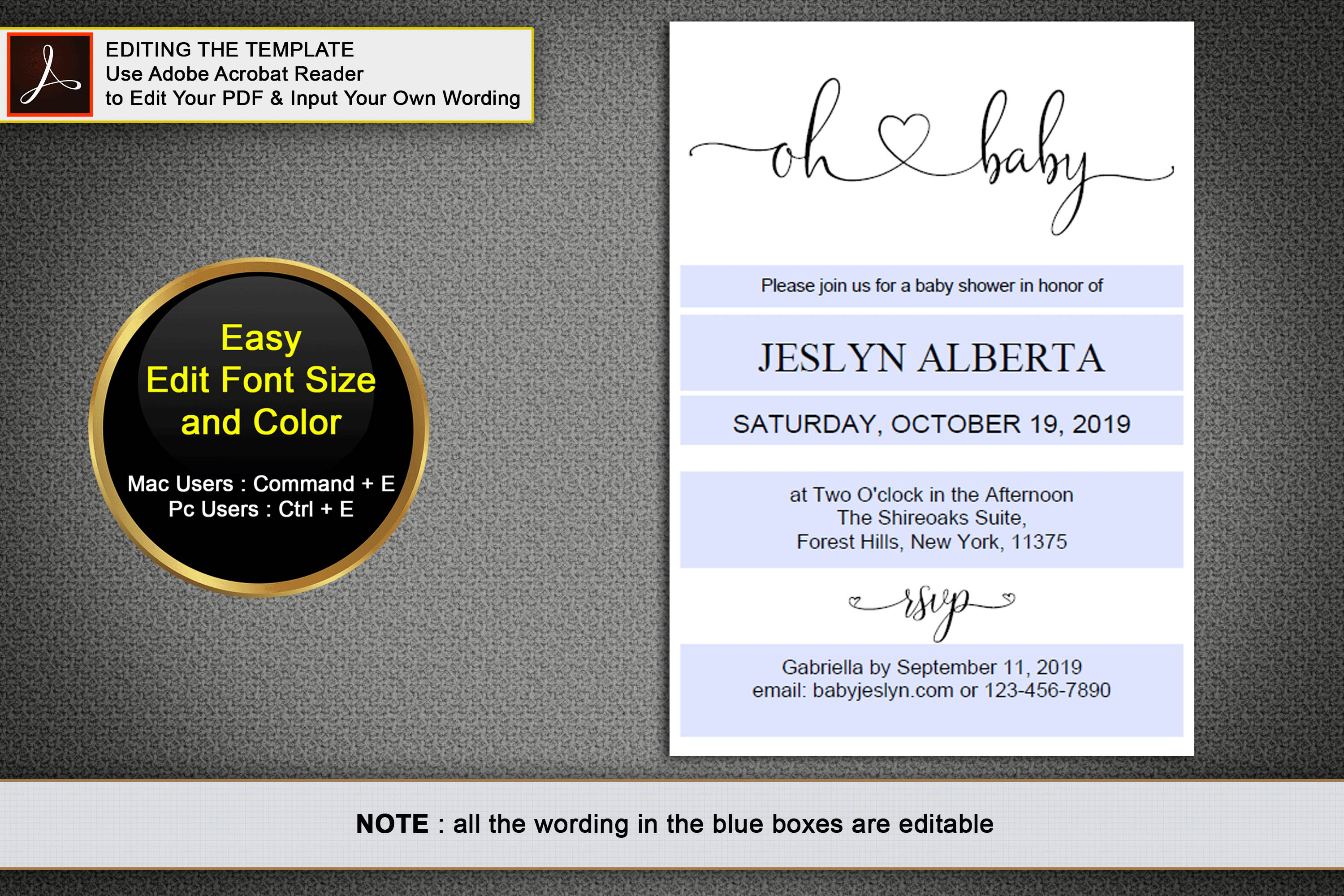 Baby Shower Invitations, Oh Baby Shower Invites, DAD_23