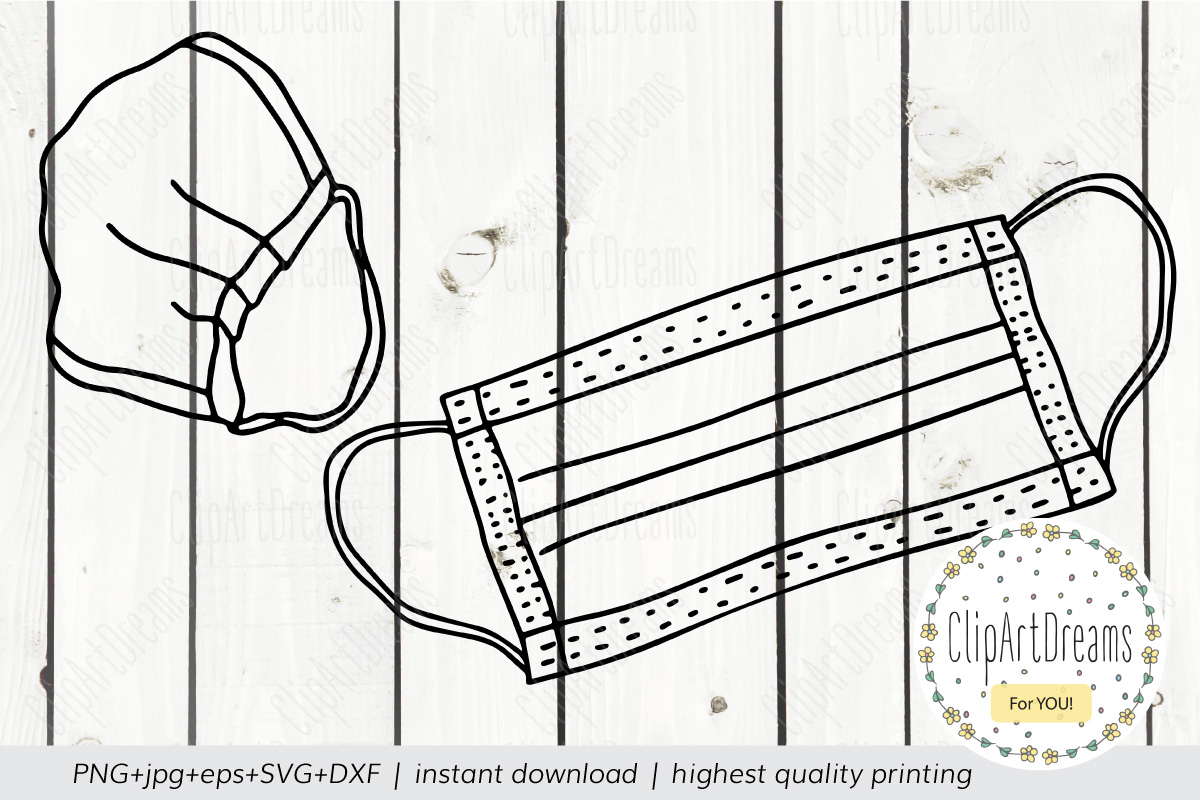 Face mask SVG, Medical Nursing Surgical cut files outline (519491 ...