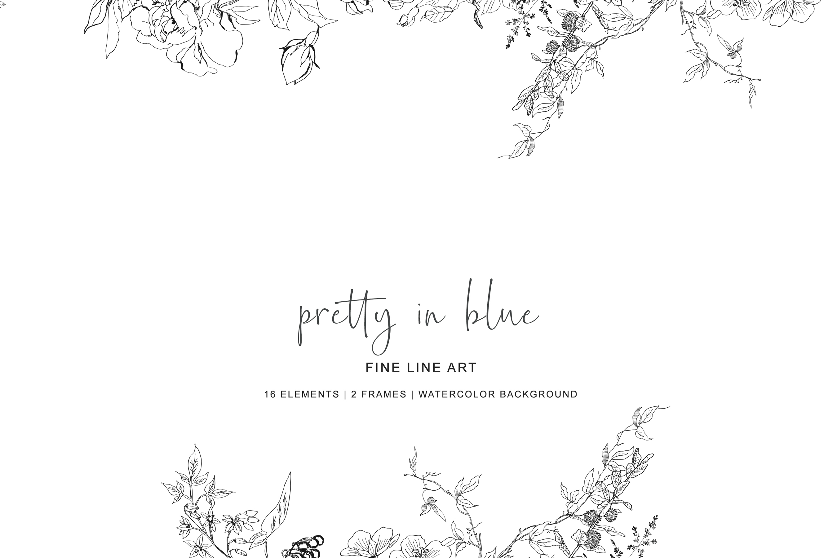 Hand Drawn Fine Line Clip Art (163580) | Illustrations | Design Bundles