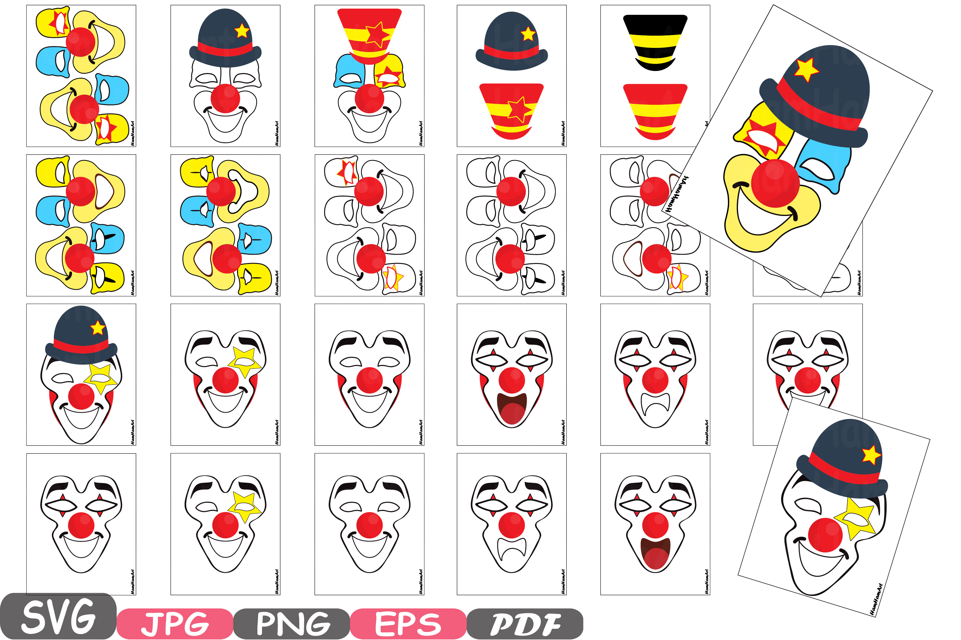 Props Circus Clown SVG bundle svg 15p