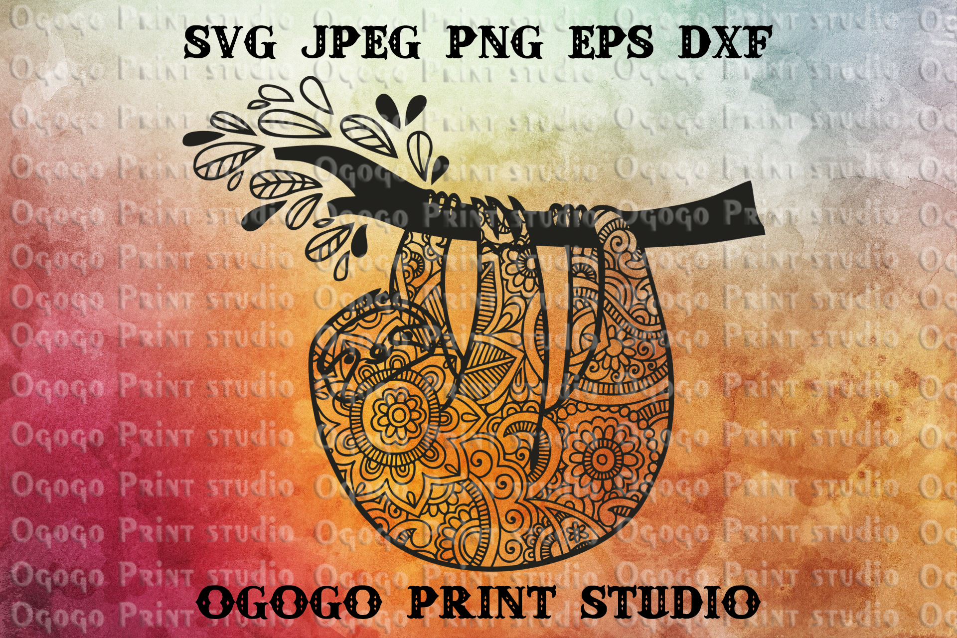 Mandala Style Sloth SVG Zentangle Svg Animal Svg