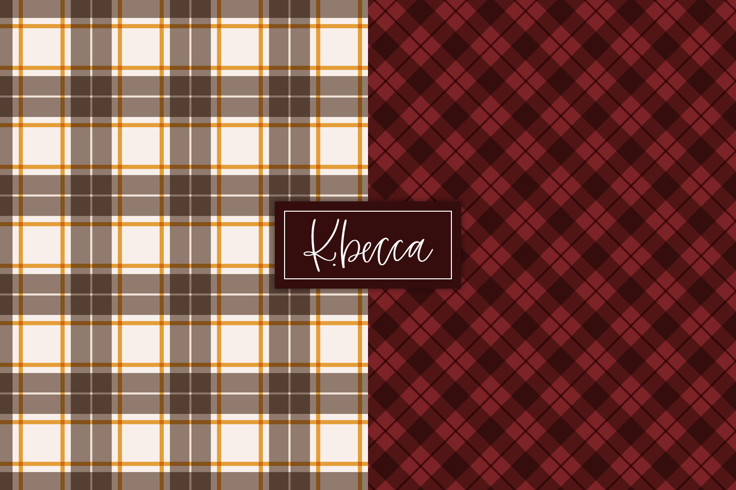 Fall Plaid Background Patterns Seamless