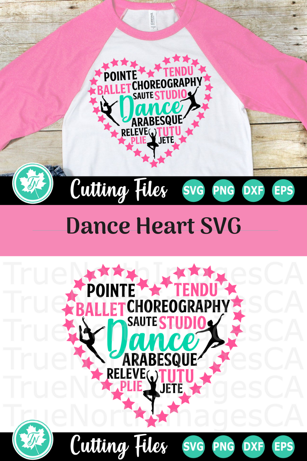 Dance Words Heart - A Dance SVG Cut File (233523) | Cut Files | Design ...