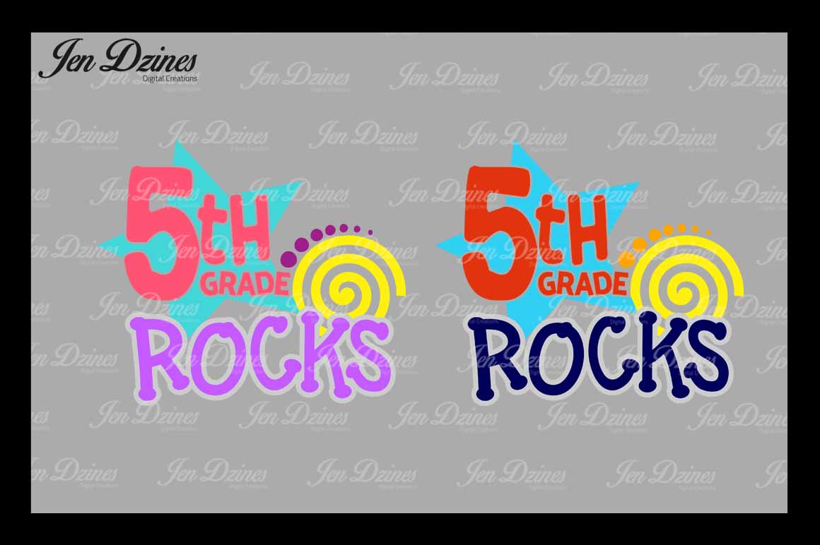 Fifth Grade Rocks SVG DXF EPS PNG (113463) | SVGs | Design Bundles