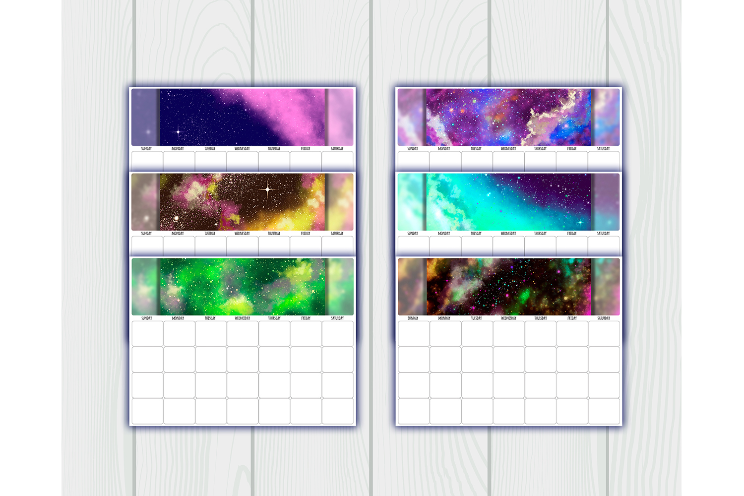 Undated printable calendar planner. 12 Months instant gift (356361 ...