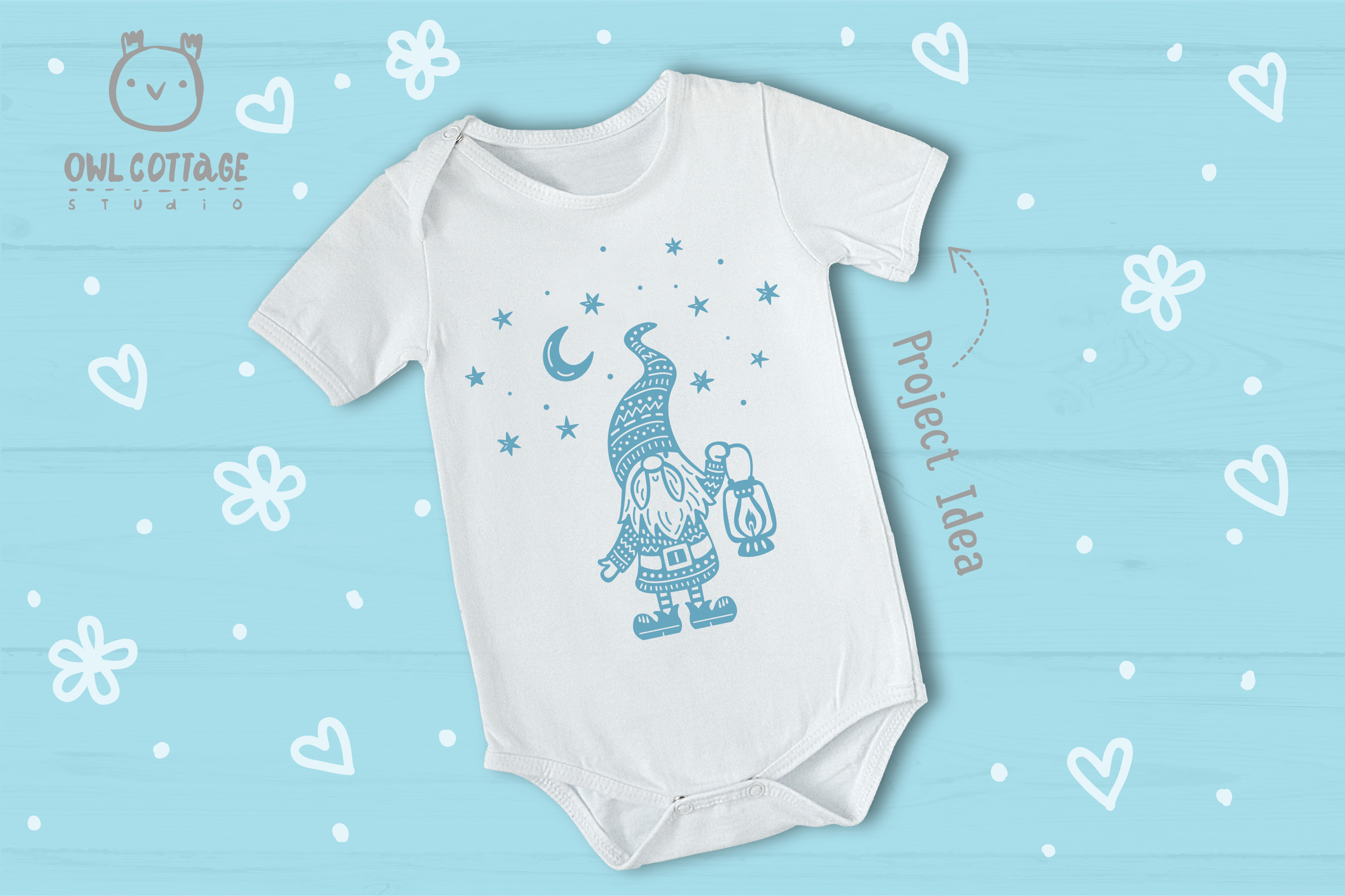 Scandinavian Gnomes SVG, Good Night Gnome with Lantern, Tomt