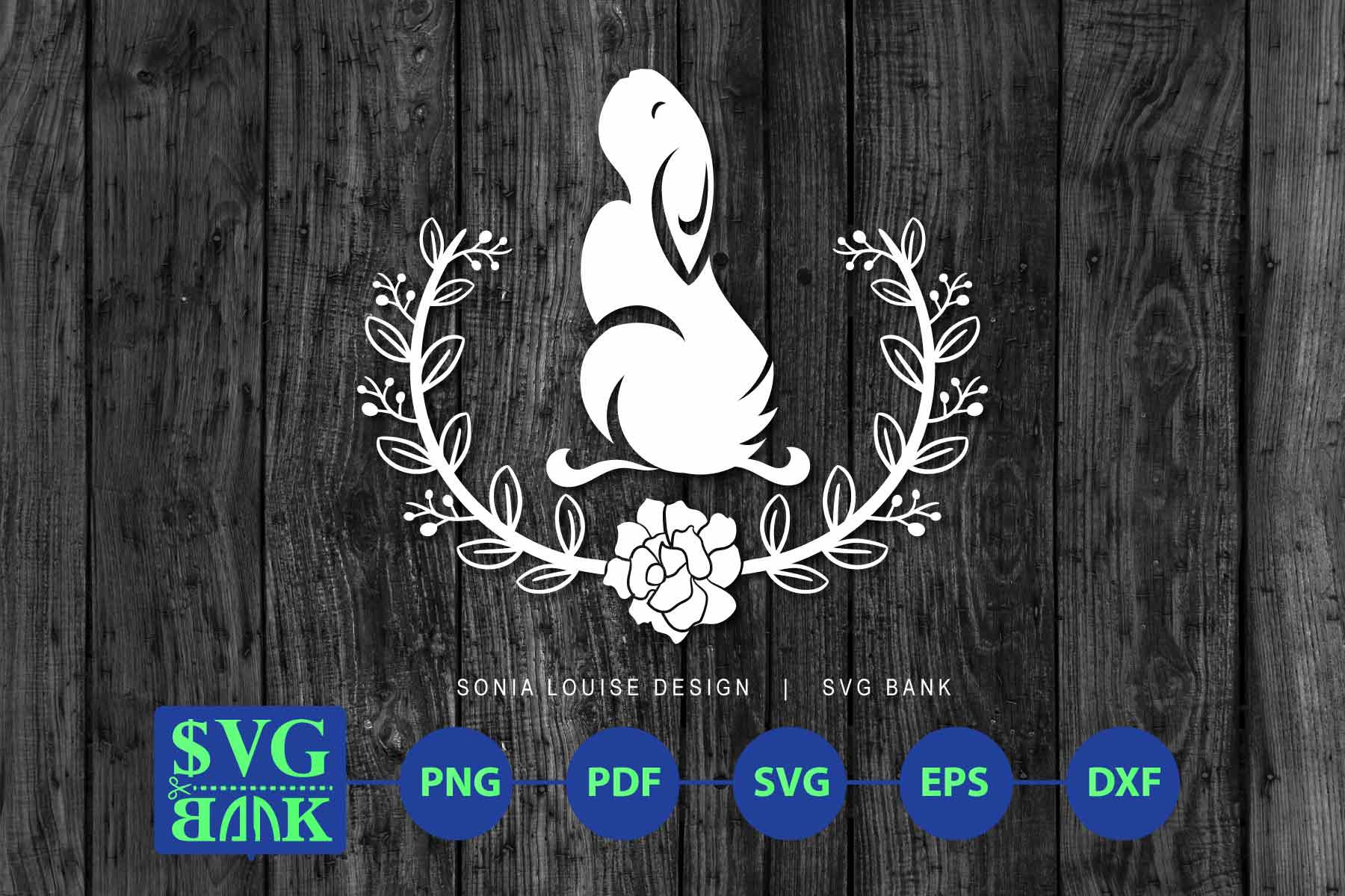 Rabbit svg file, bunny svg, rabbit wreath silhouette, hare (302209 ...