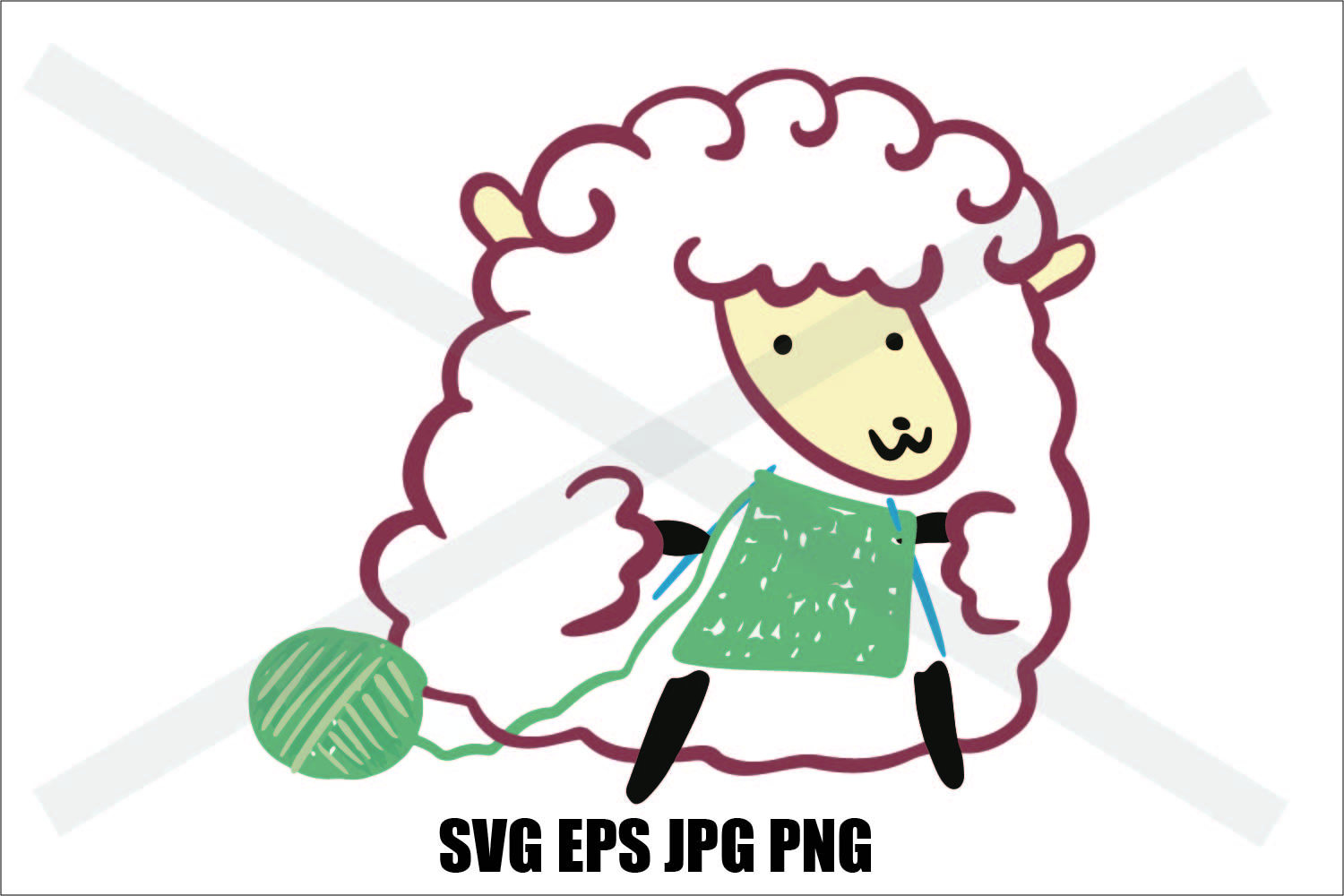 Sheep Knitting - SVG-EPS-JPG-PNG (391692) | Illustrations | Design Bundles