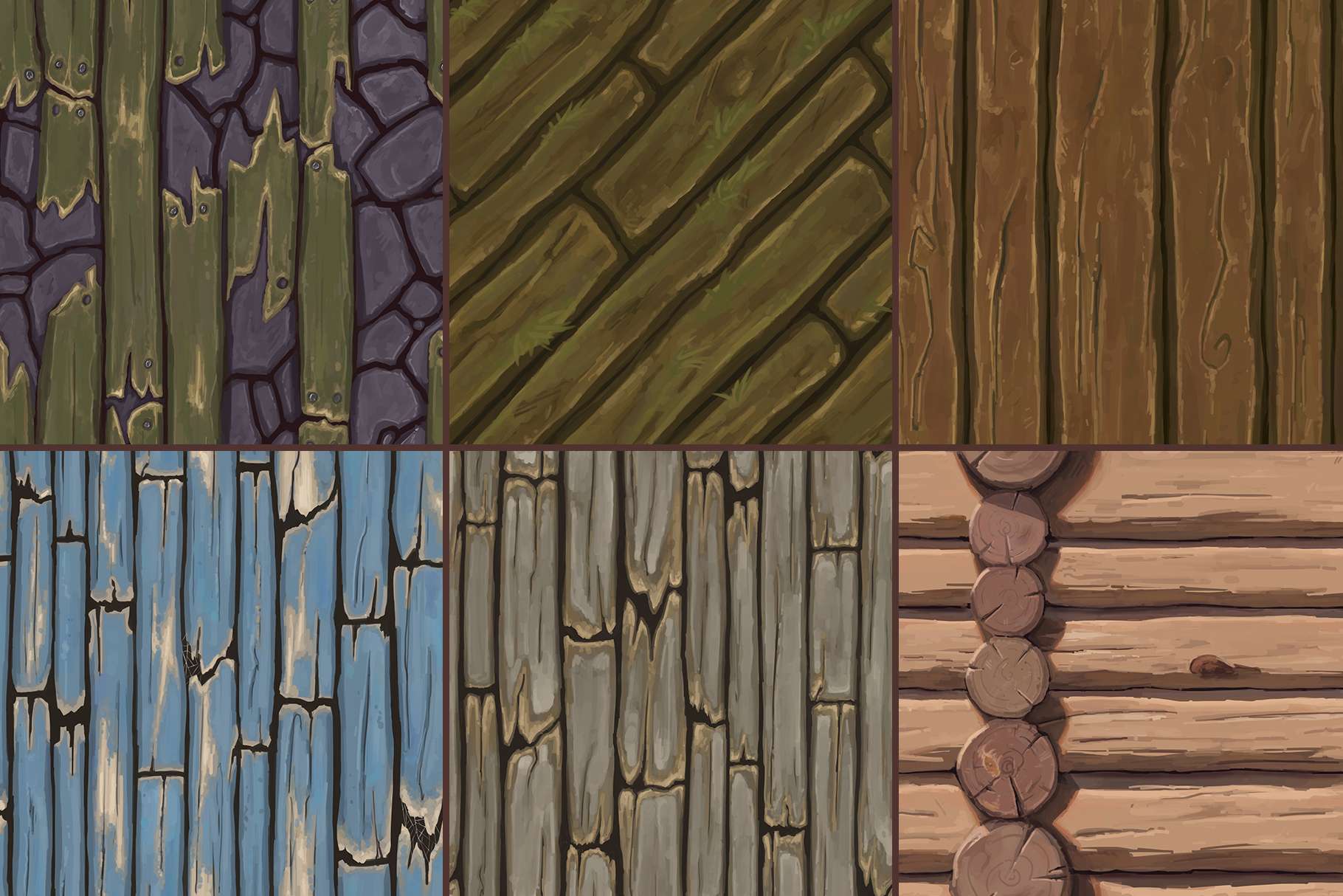 Hand-painted wood textures |Tileable