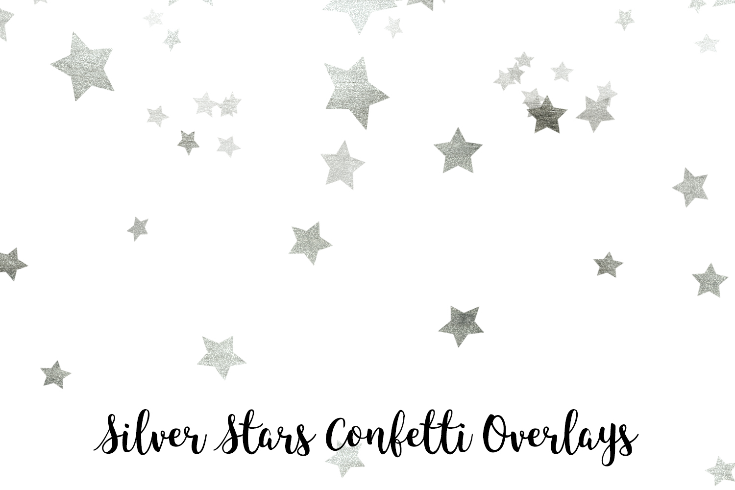 Silver Stars Confetti Overlays