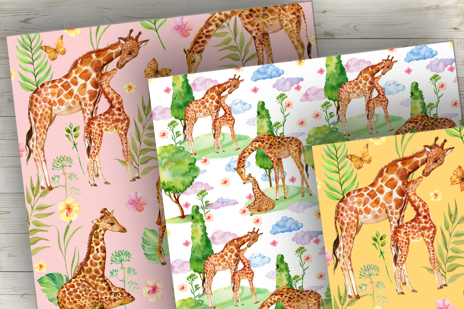 Giraffes Seamless Patterns Giraffes Seamless Patterns