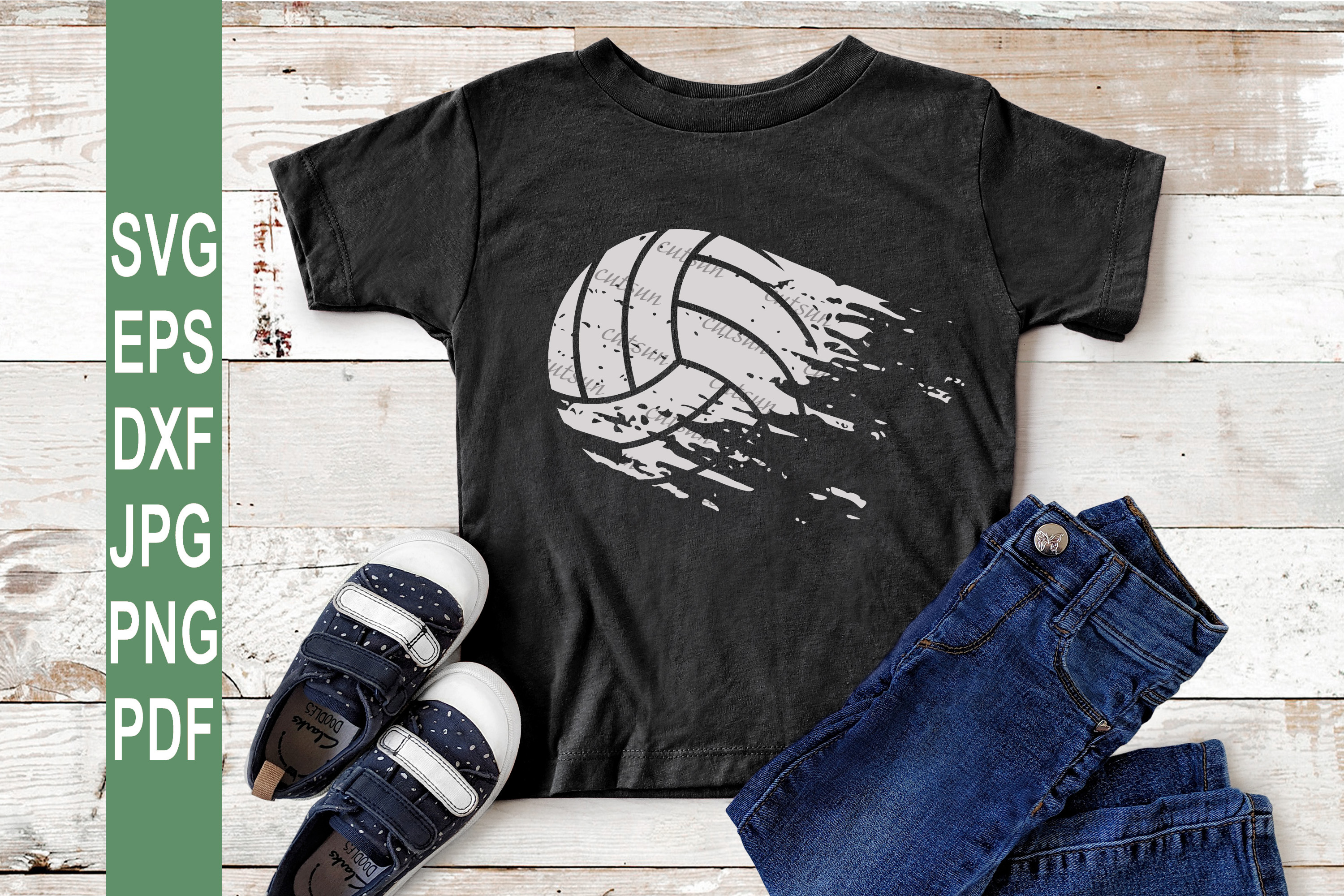Volleyball Distressed SVG | Volleyball Brushstroke SVG