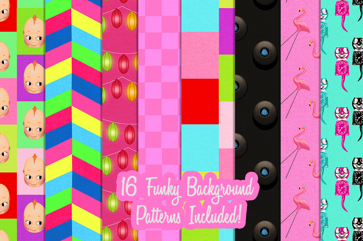 Super Kitsch Retro Graphics Set (163548) | Illustrations | Design Bundles