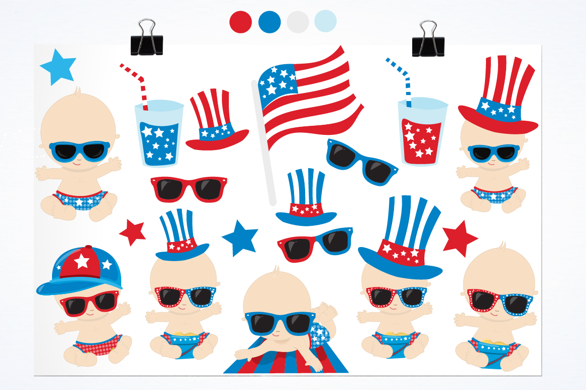 Baby 4th of July graphics and illustrations