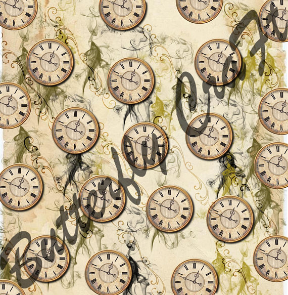Old clocks digital paper, Clocks vintage paper, Vintage time paper ...