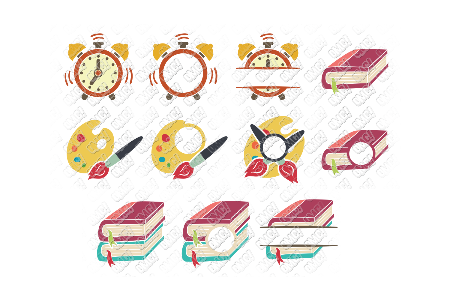 School Monogram Bundle in SVG, DXF, PNG, EPS, JPEG (117666) | Cut Files ...