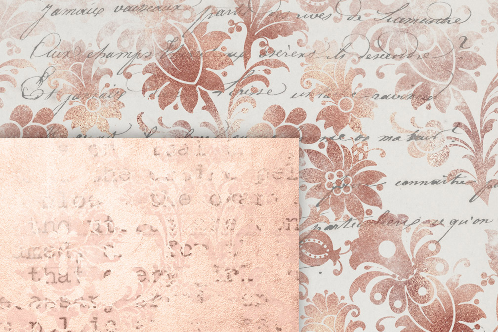 Rose Gold Ephemera Digital Paper