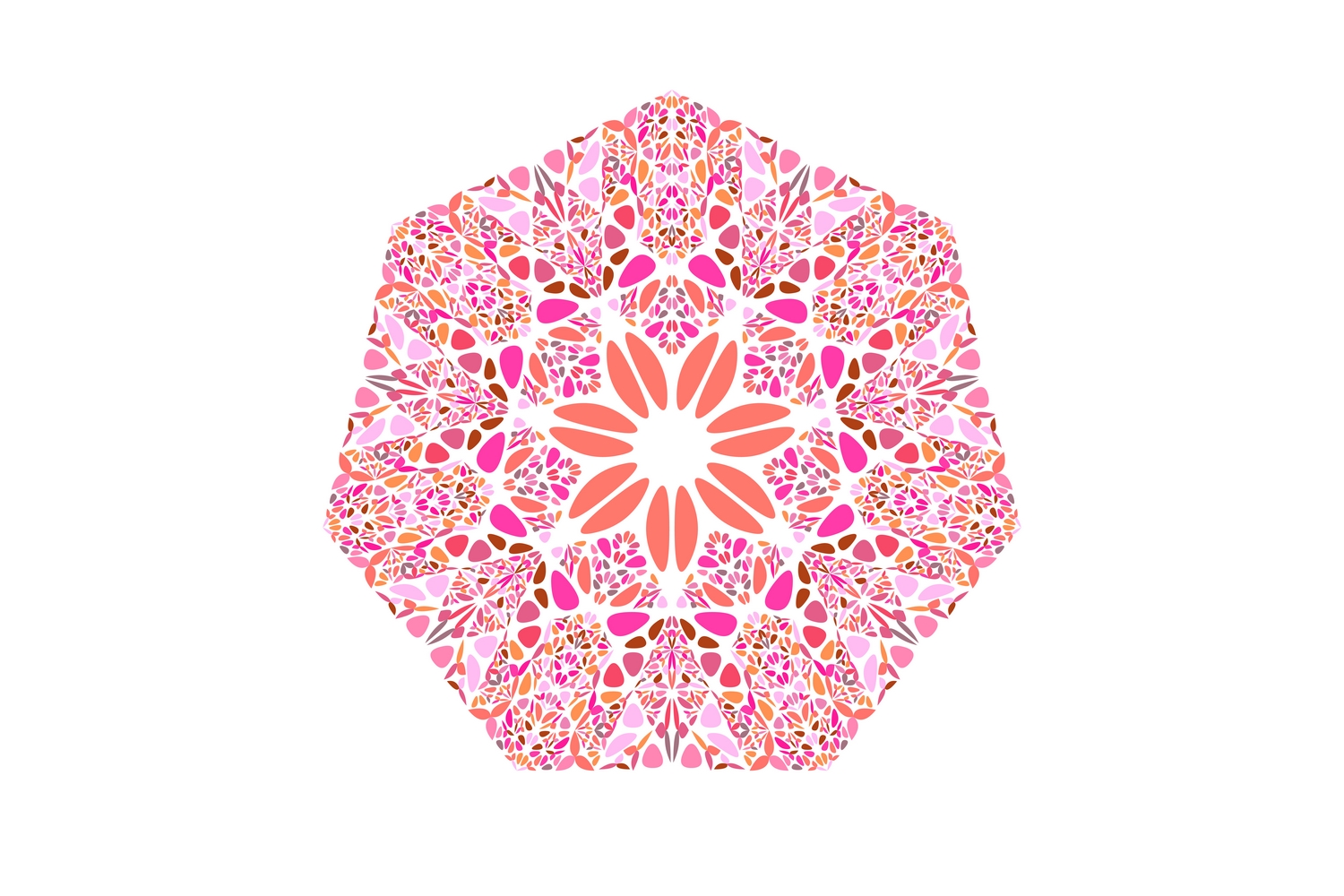 6 Floral Heptagon Designs
