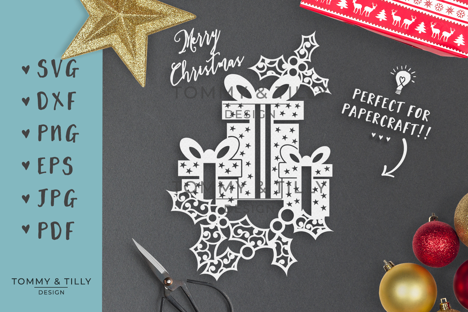 Christmas Presents - SVG EPS DXF PNG PDF JPG Cut File