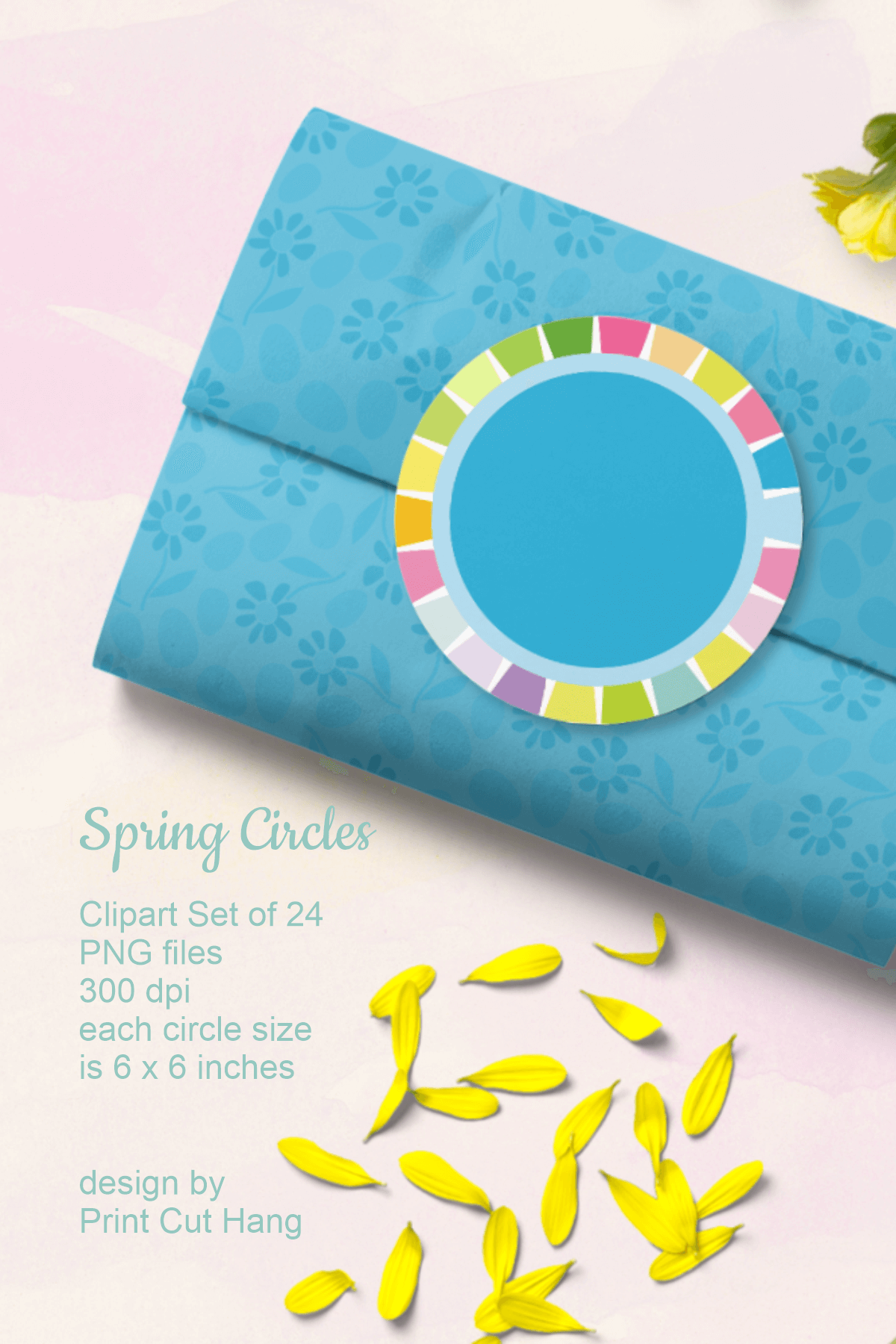 Spring Circle Frames Clipart Set of 24 PNG files (441518) | Decorations ...