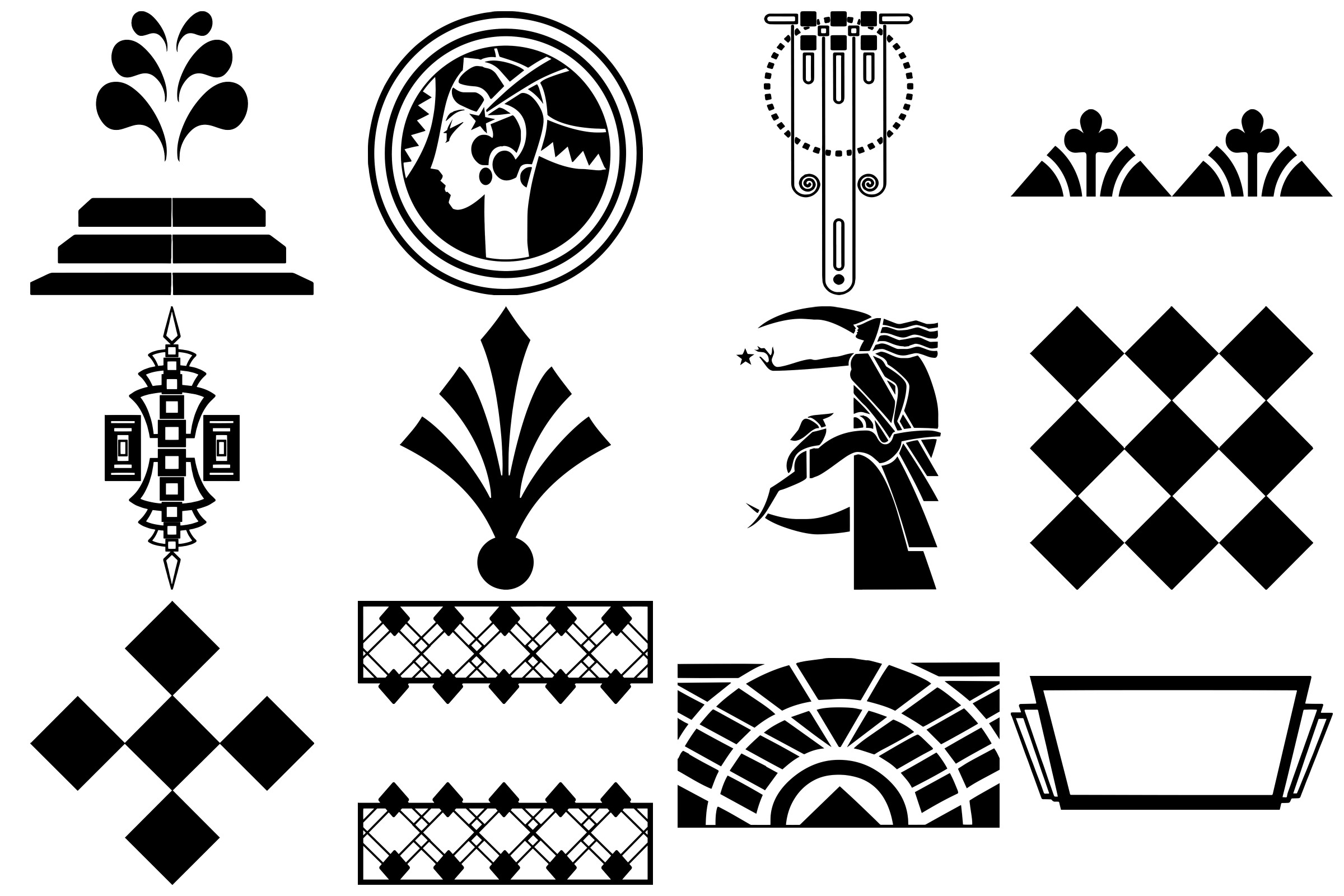 Art Deco Decorative Elements AI EPS PNG, Gatsby Style (159392 ...