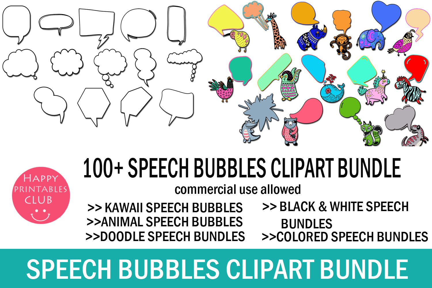 Speech Bubbles Clipart Bundle-Conversation Bubbles Clipart