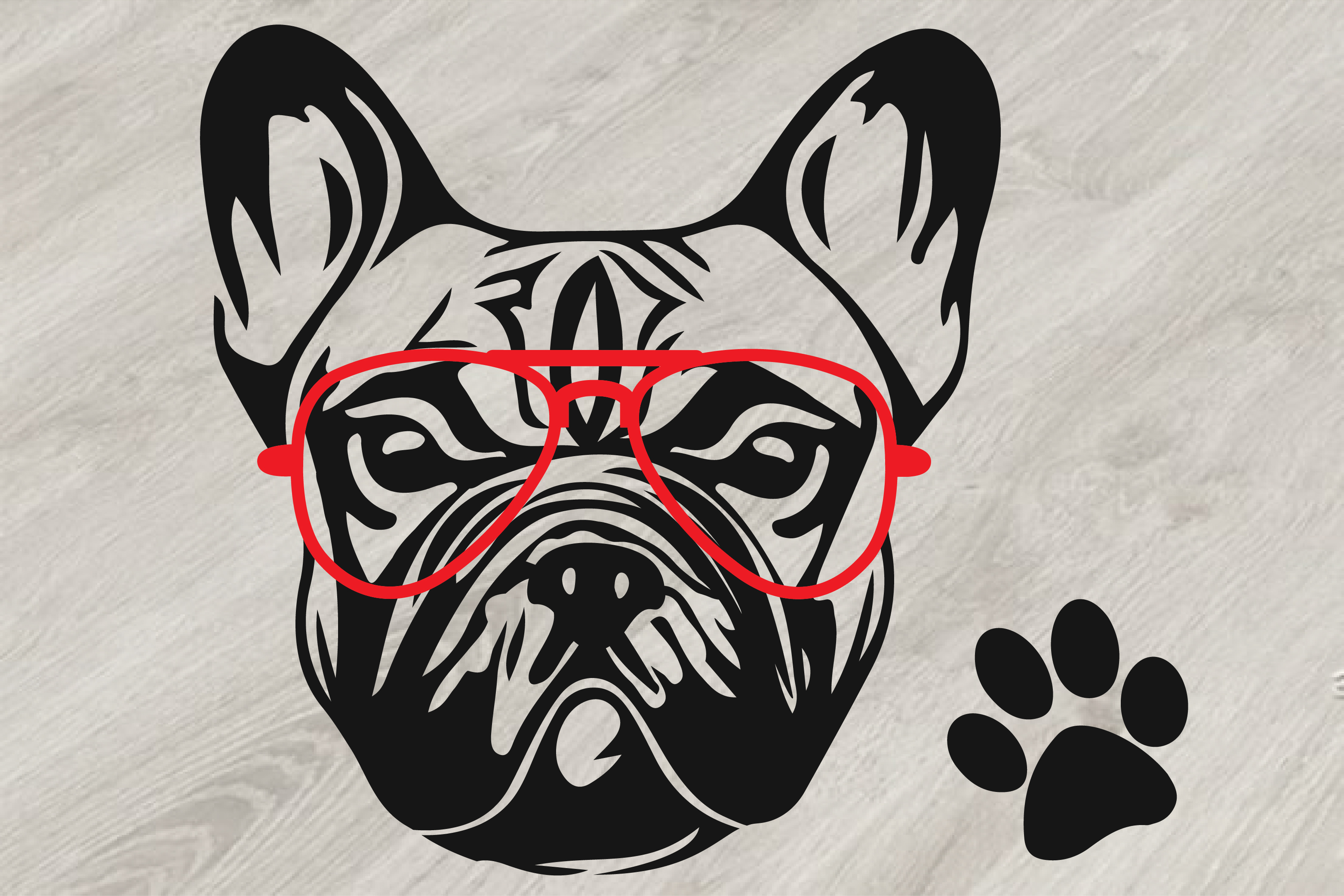 French bulldog whit Glasses SVG,Head Dog paw Family Pet 819S (92059 ...