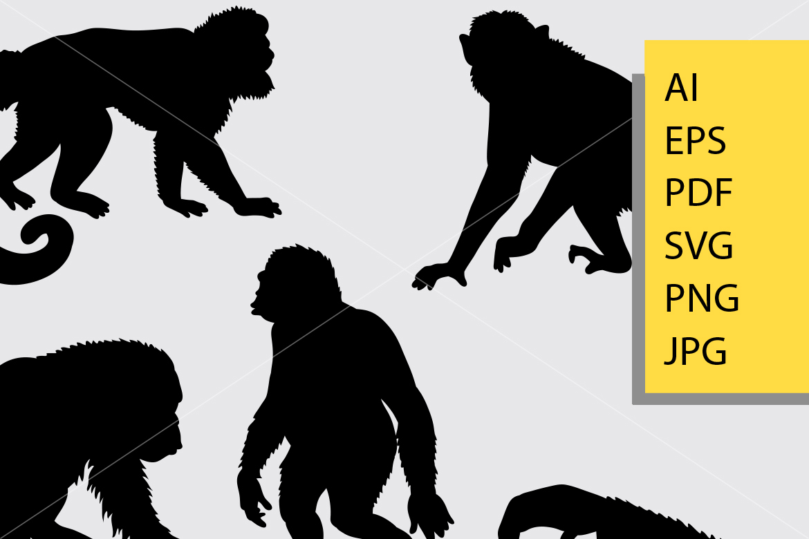 Ape animal silhouette