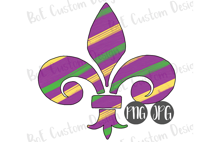 Fleur de Lis Mardi Gras Drawn Clipart #2