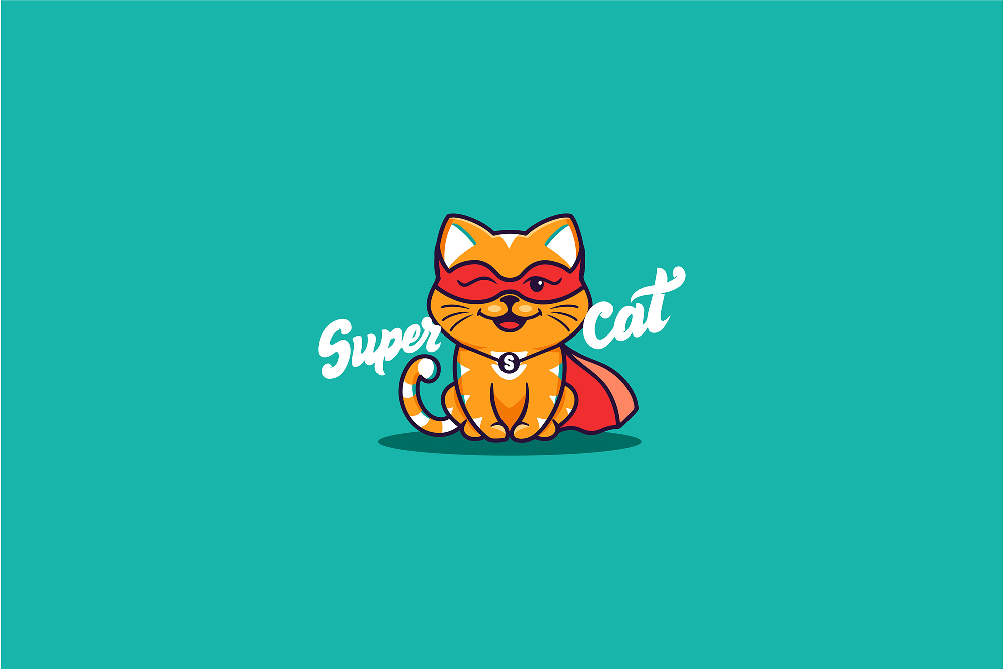 Set of logos Funny cats