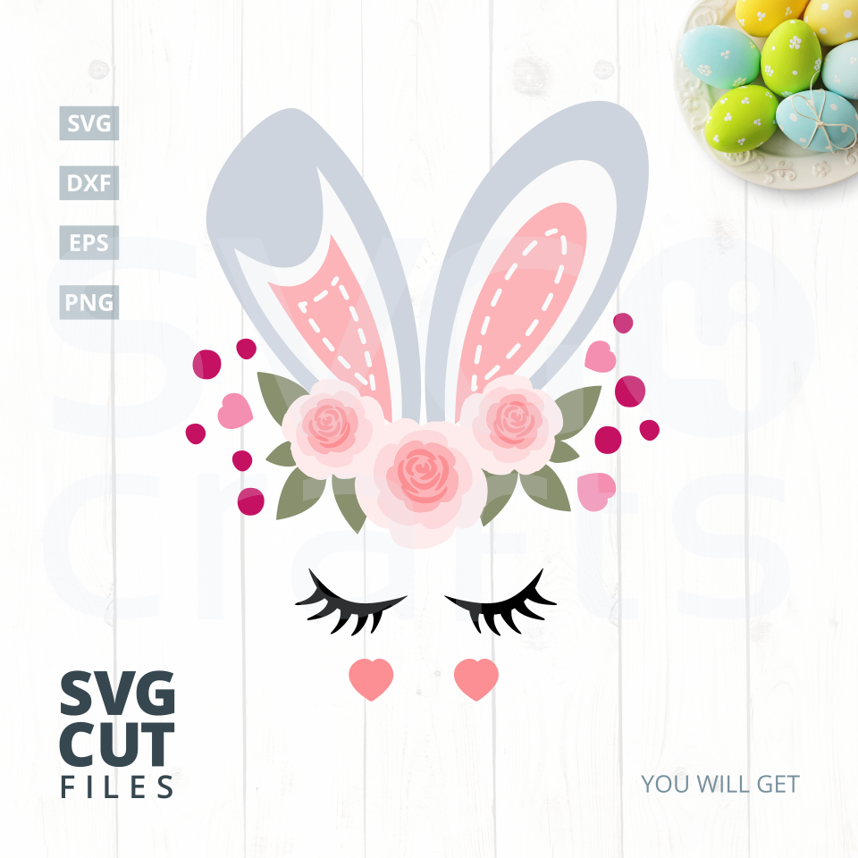 Easter Bunny SVG Cut File, svg, dxf,eps, png