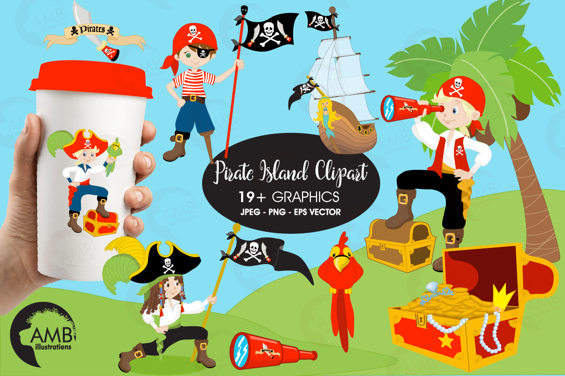 Pirate boys clipart, graphics and illustrations AMB-173