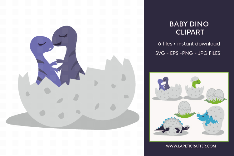 Baby dinosaur clipart, 6 dinosaur cartoon vector