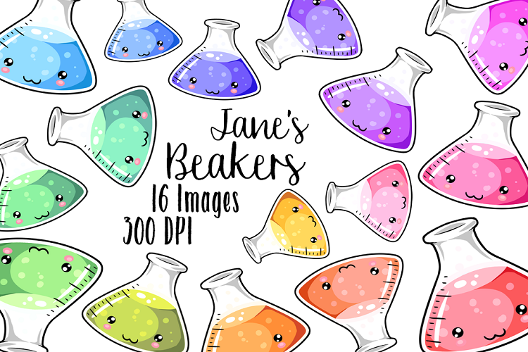 Kawaii Science Beaker Clipart