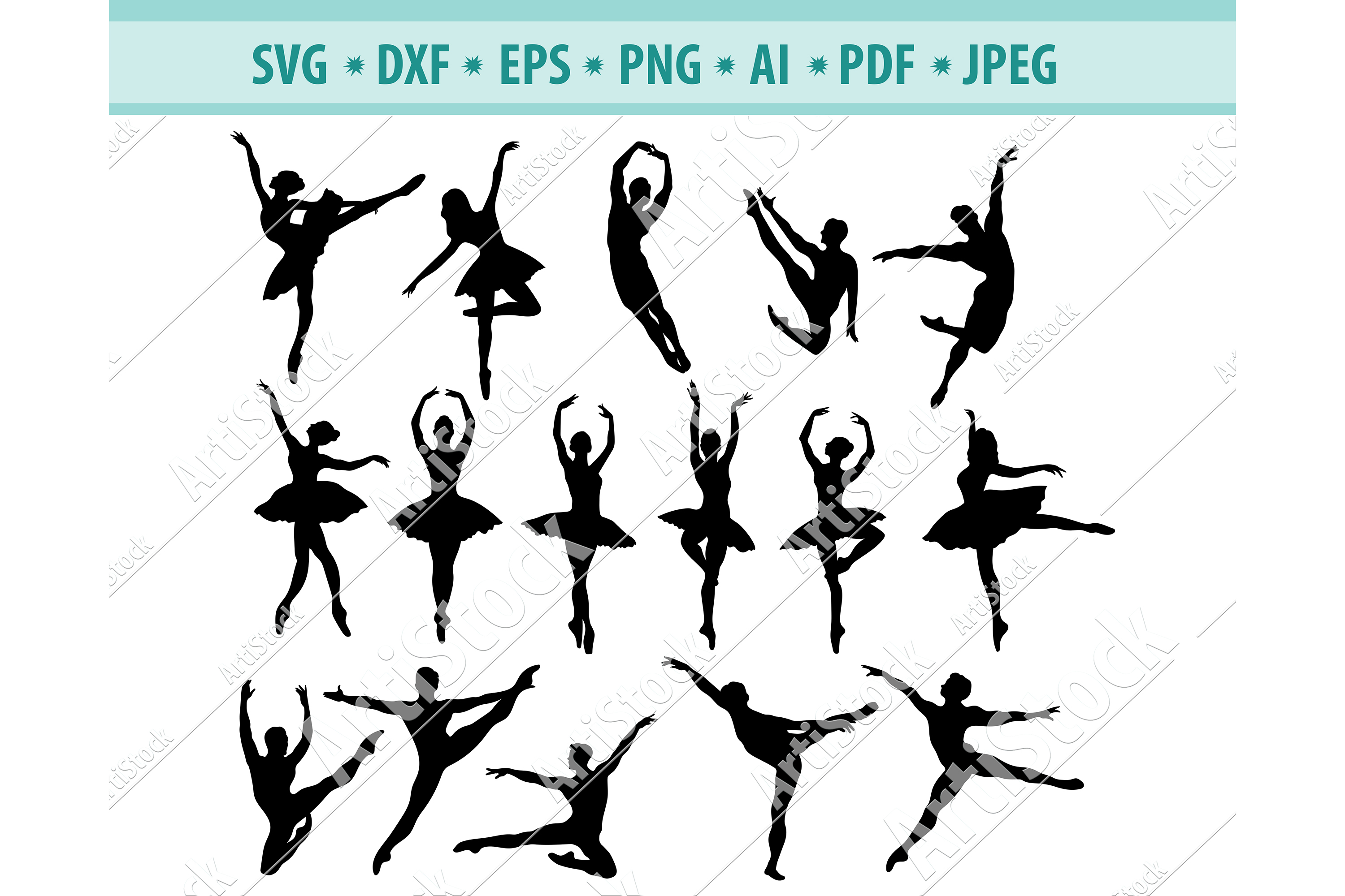 Ballet SVG, Ballerina SVG, Ballet Dancers svg, Dxf, Png, Eps