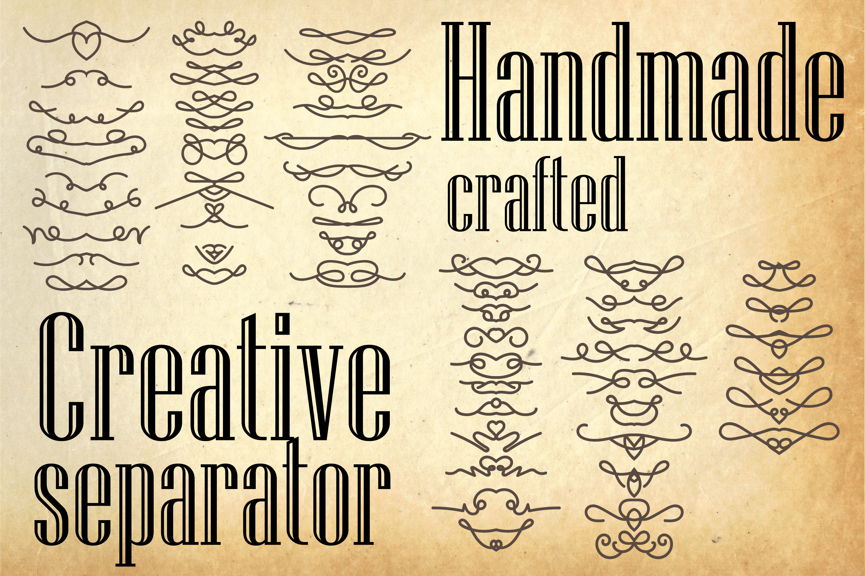 50 Handmade Text Dividers, AI, EPS, PNG, SVG