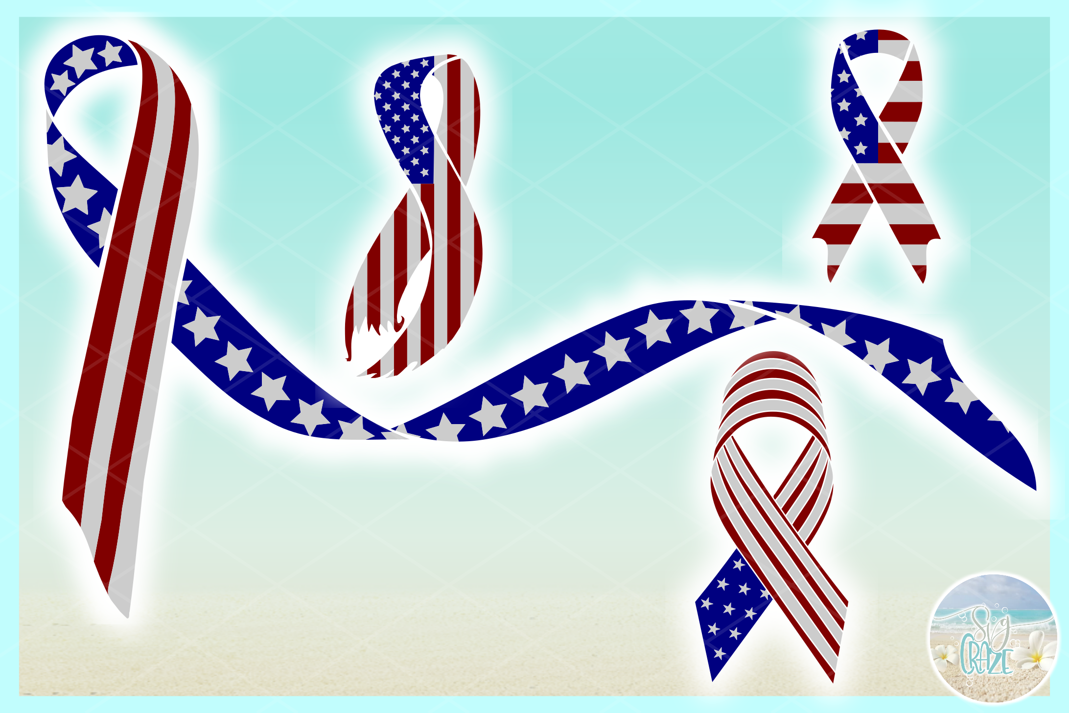 USA Flag Awareness Ribbon Bundle SVG Dxf Eps Png PDF (276396) | SVGs ...