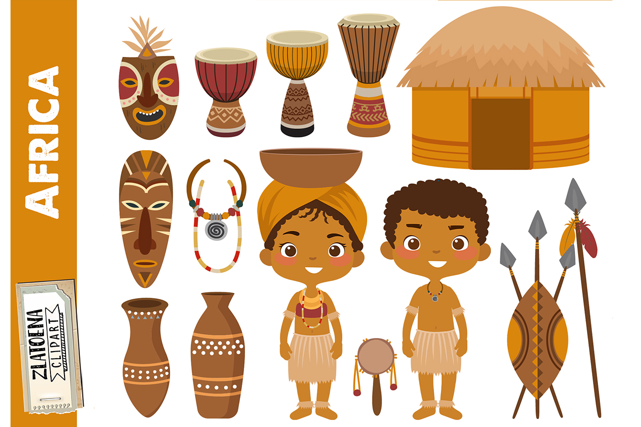 Africa clipart Zulu Tribe DIgital Clip Art Africa graphics