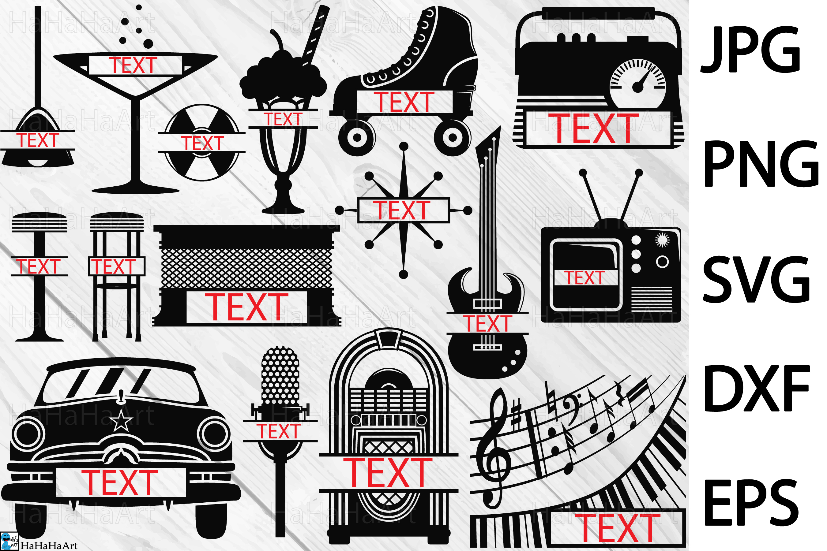Split The 50s Are The Best - Clip art / Cutting Files 279c
