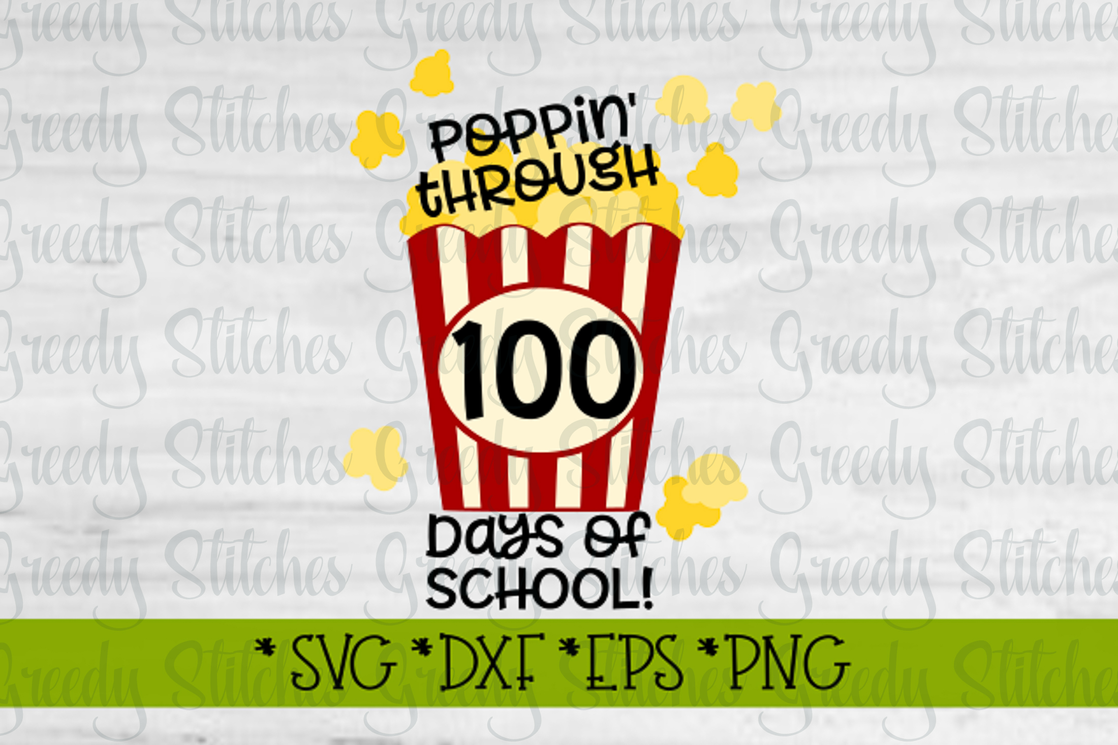 Poppin' Through 100 Days Of School SVG, DXF, EPS, PNG.