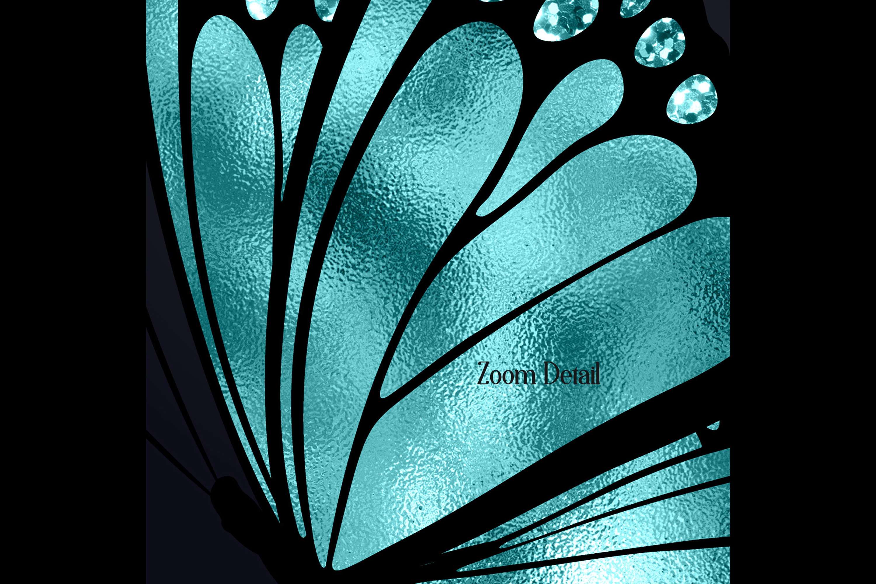 30 Teal Glitter Foil Wedding Butterfly Digital Images