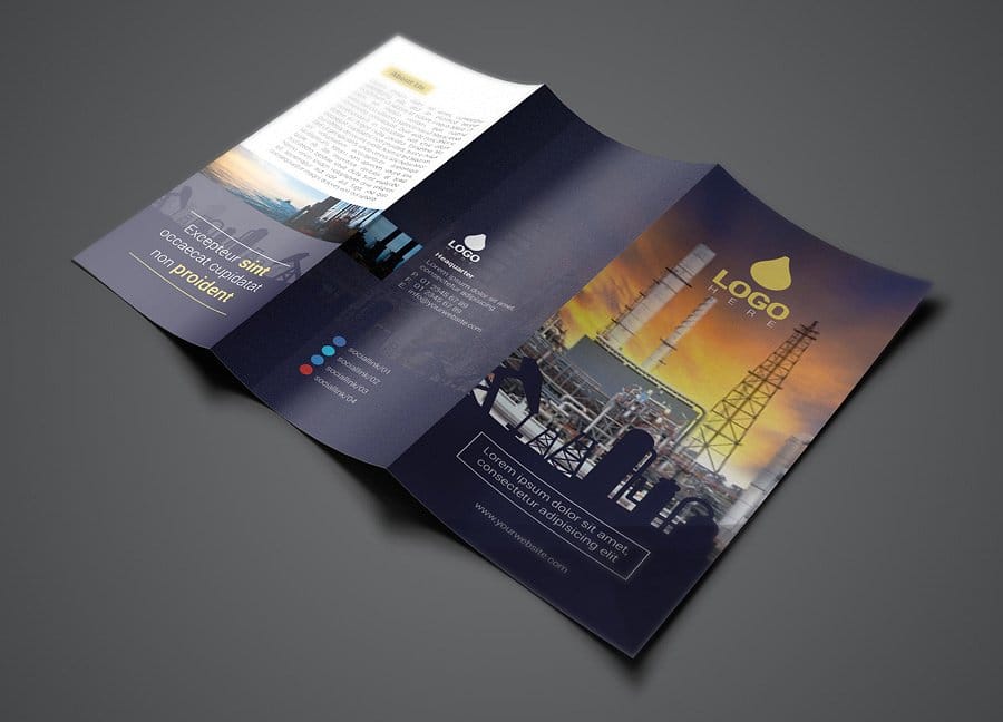 Trifold Oil And Gas Flyer Template (36626) | Brochures | Design Bundles