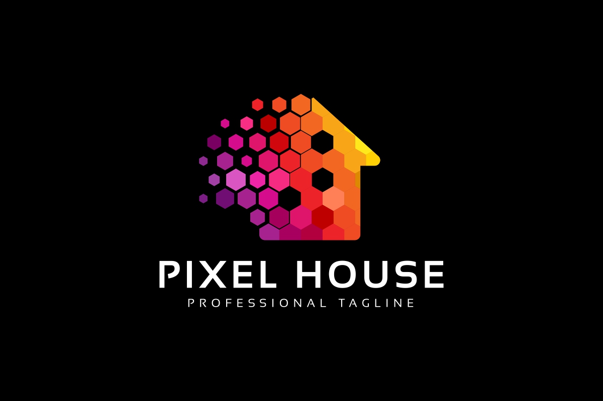 Pixel House Logo (258801) | Logos | Design Bundles
