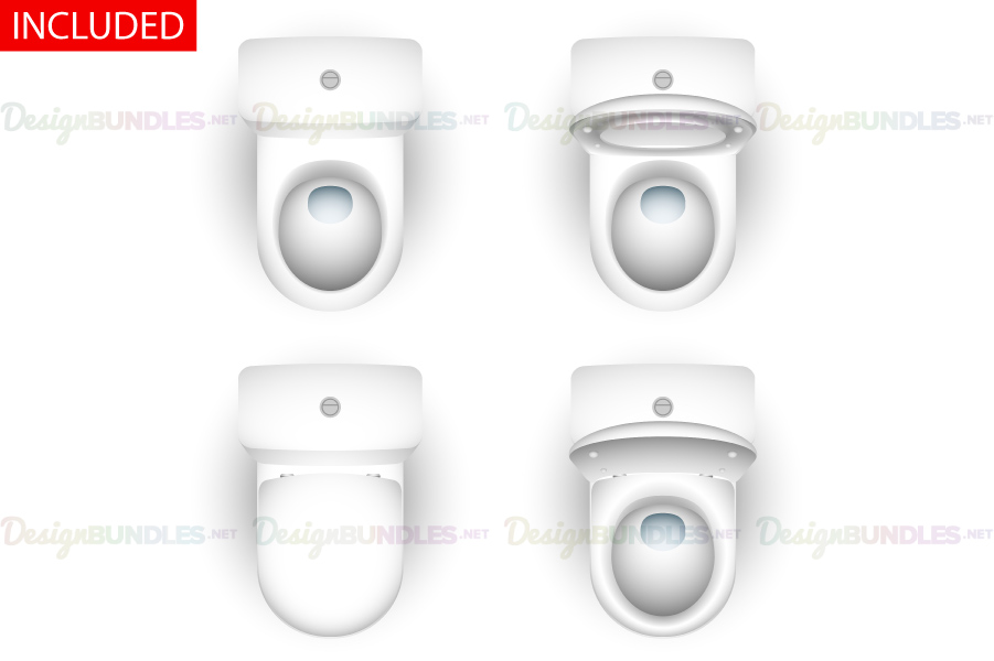 Vector Toilet Bowl Closet Bathroom Rules Warning Set