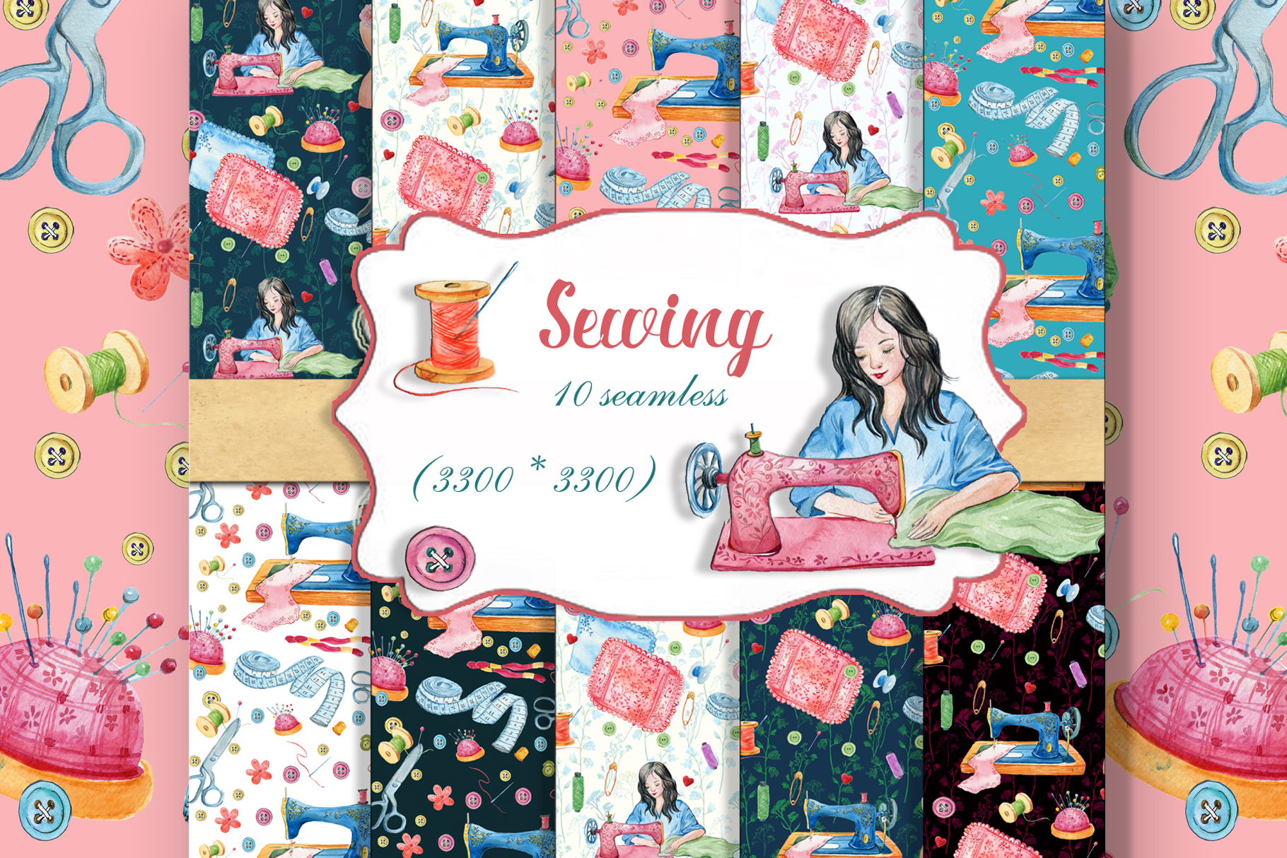 Sewing.seamless patterns